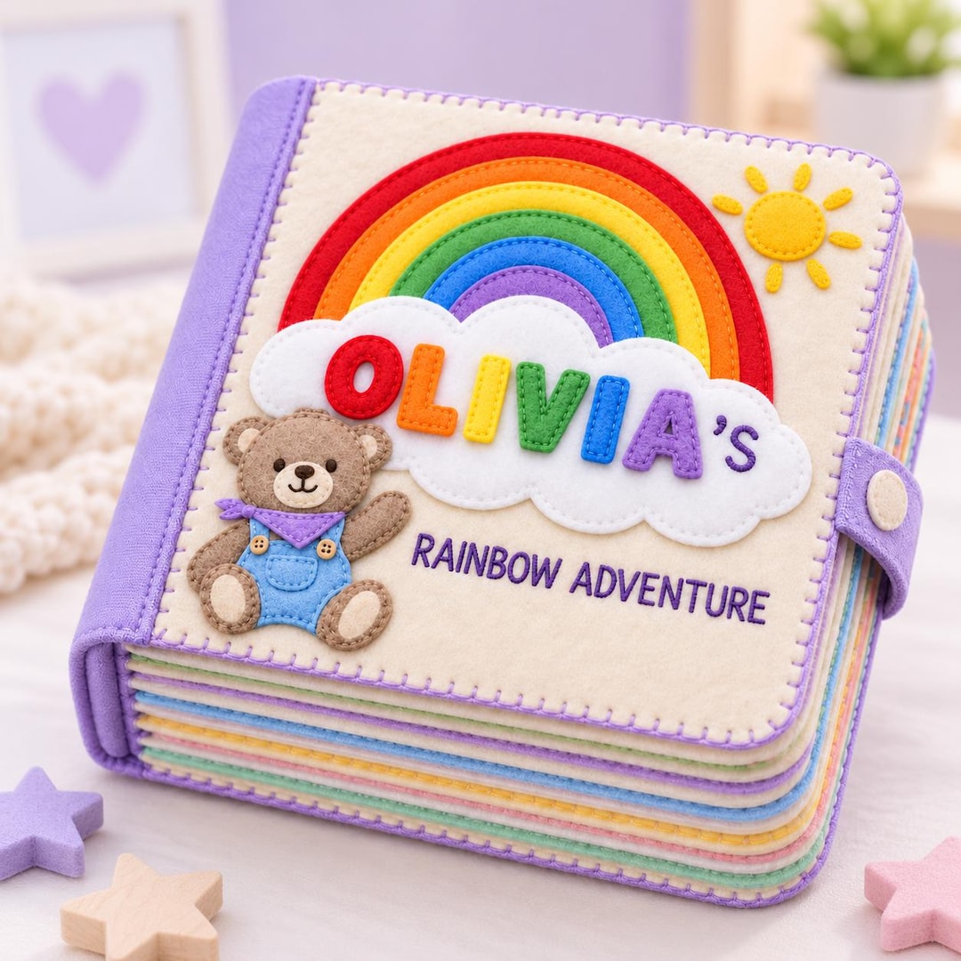 Personalized Felt Quiet Book for Kids, Custom Name Baby Busy Book ...