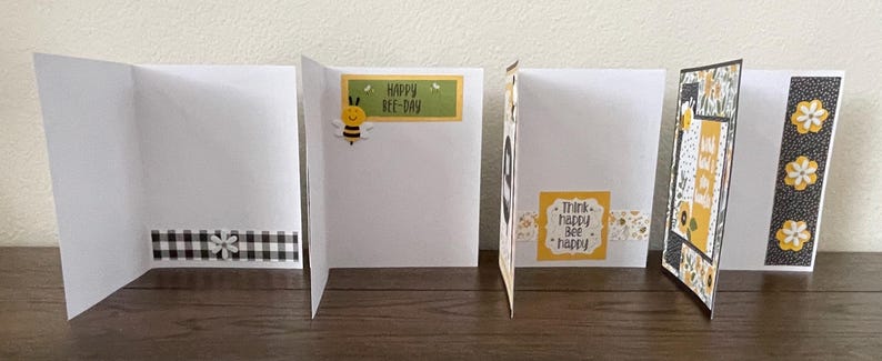 Bee Happy Note Cards Handmade Set 4 - Etsy