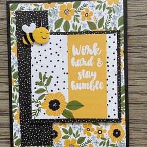 Bee Happy Note Cards Handmade Set 4 - Etsy