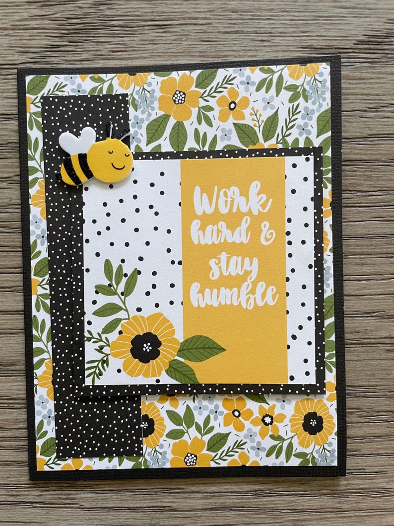 Bee Happy Note Cards Handmade Set 4 - Etsy