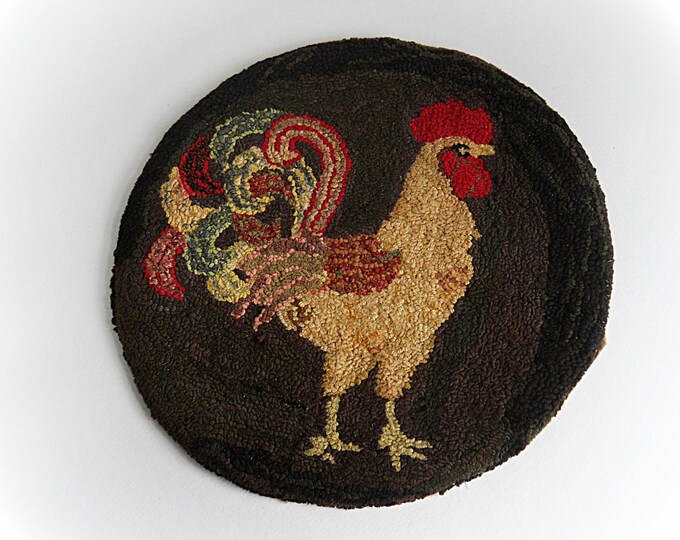 Vintage Hand Hooked Chair Pad - Etsy