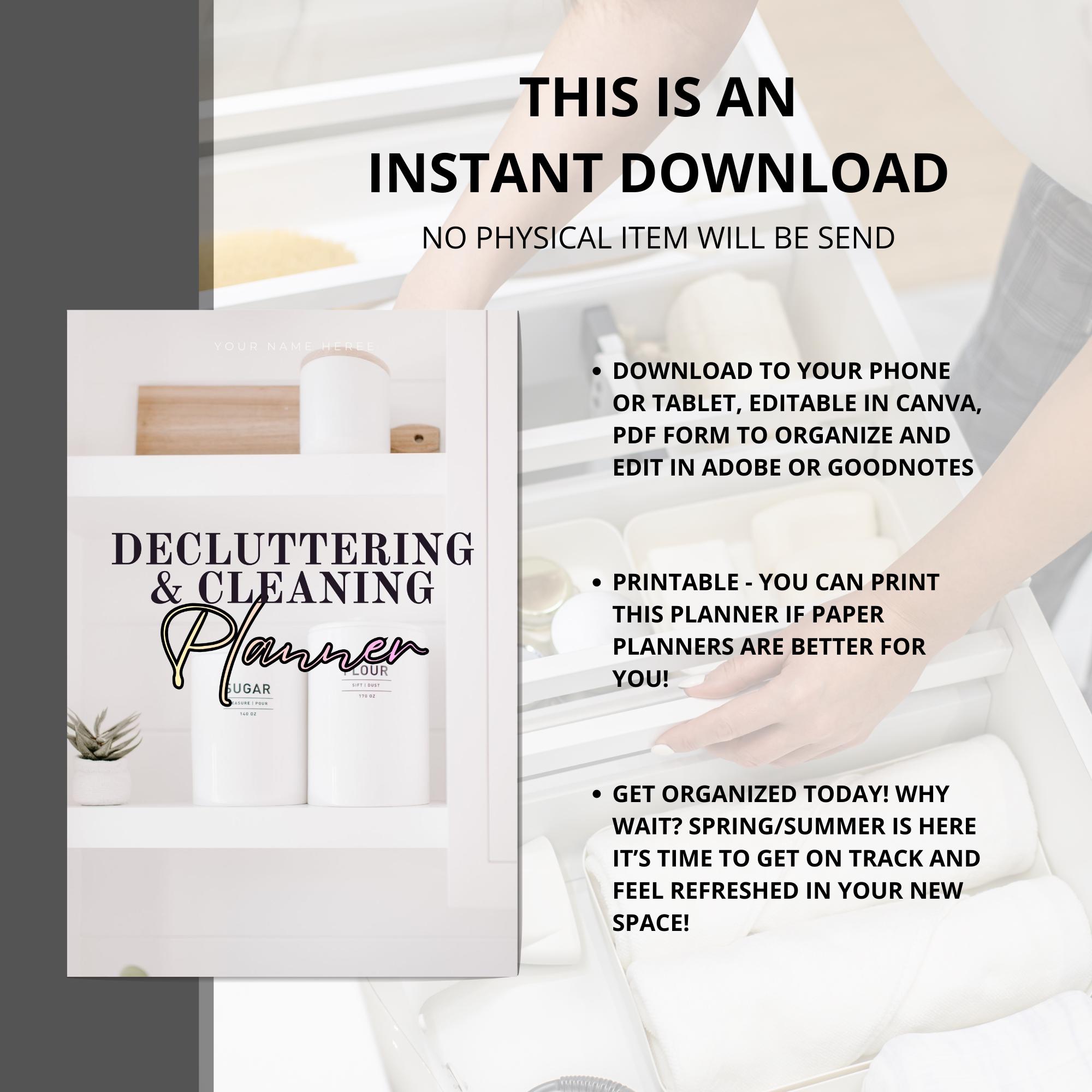 Editable & Printable Cleaning Planner | Chore Chart for Adults | 30-day ...