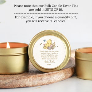 Winnie the Pooh Baby Shower Favors / for Guests in Bulk / Candle Favors ...