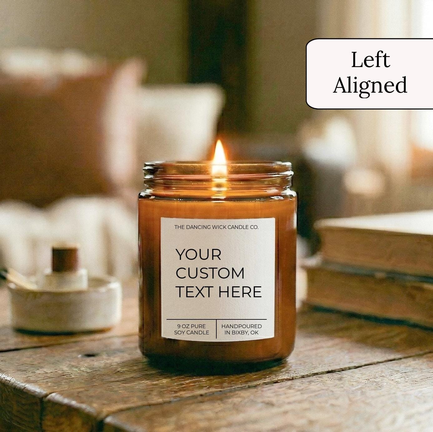 Custom Text Candle | Personalized Soy Candle | Create Your Own Label ...