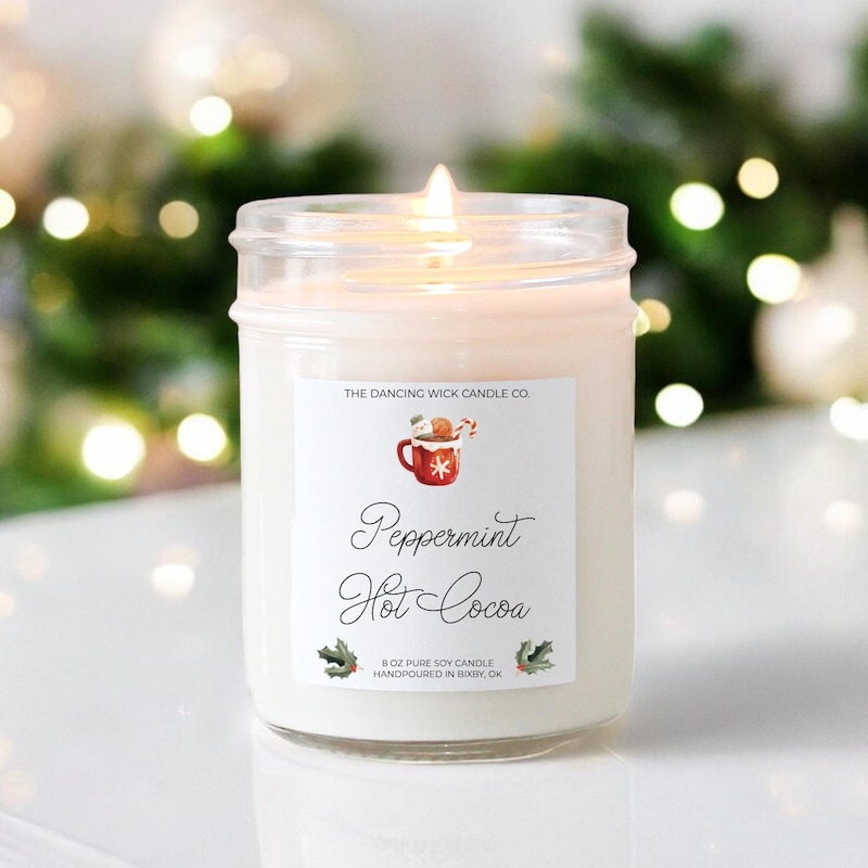 Cocoa Peppermint Candle - Etsy