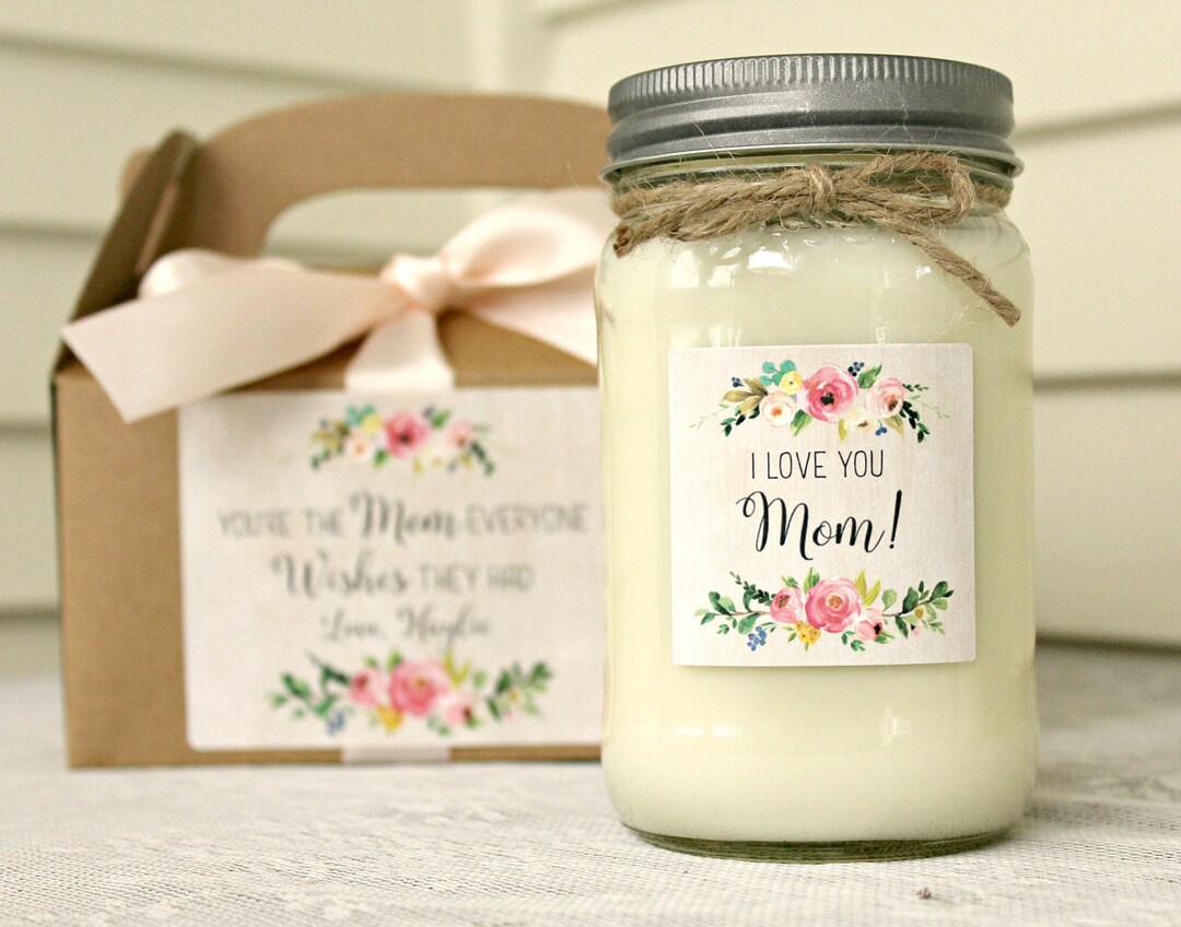 Personalized Gift for Mom / I Love You Mom / Mothers Day Gift Candle ...