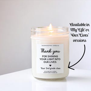 Thank You for Shining Your Light in My Life / Personalized Soy Candle ...
