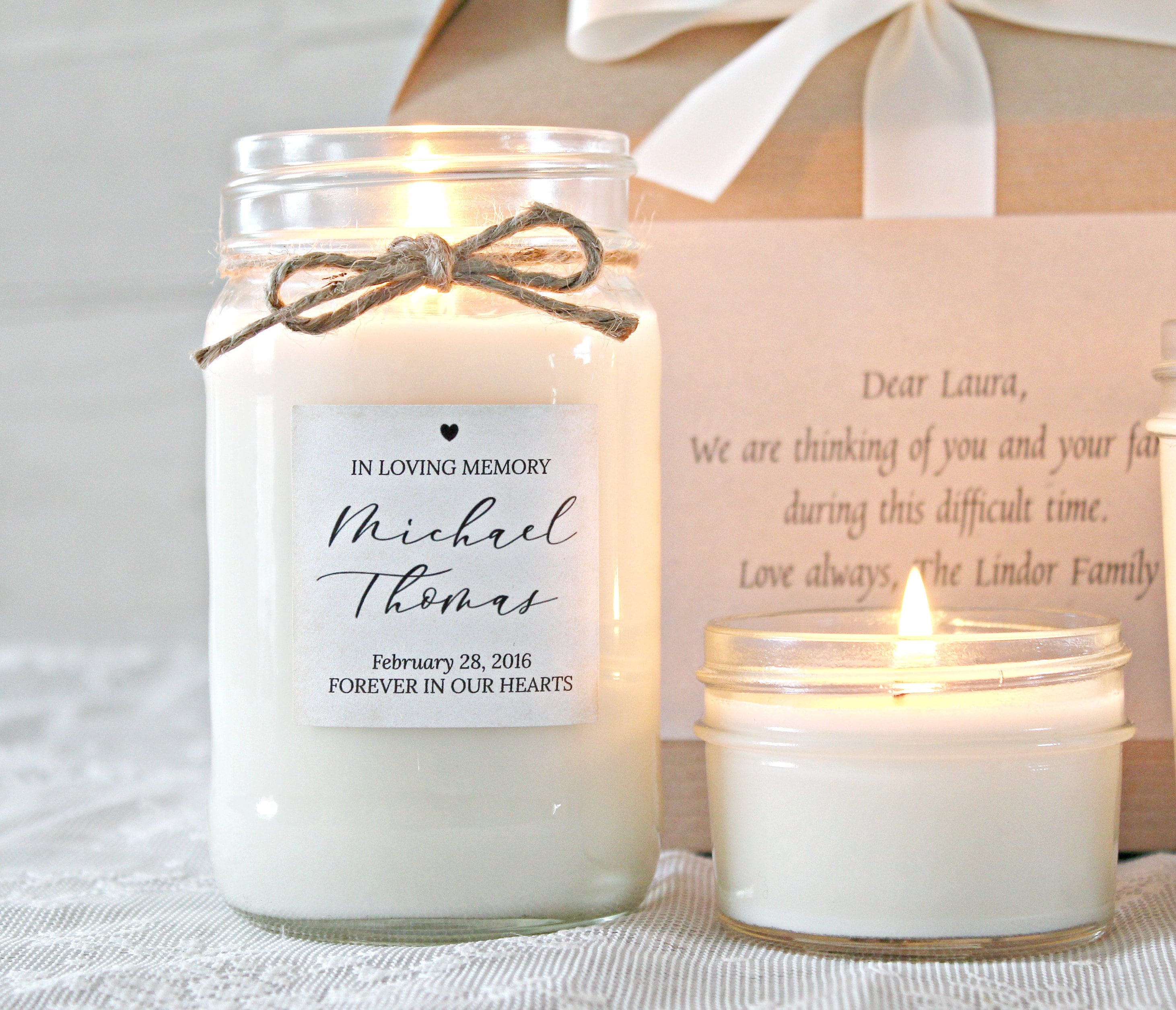 Memorial Candle Gift Set / Condolence Gift / Sympathy Gift / Funeral ...