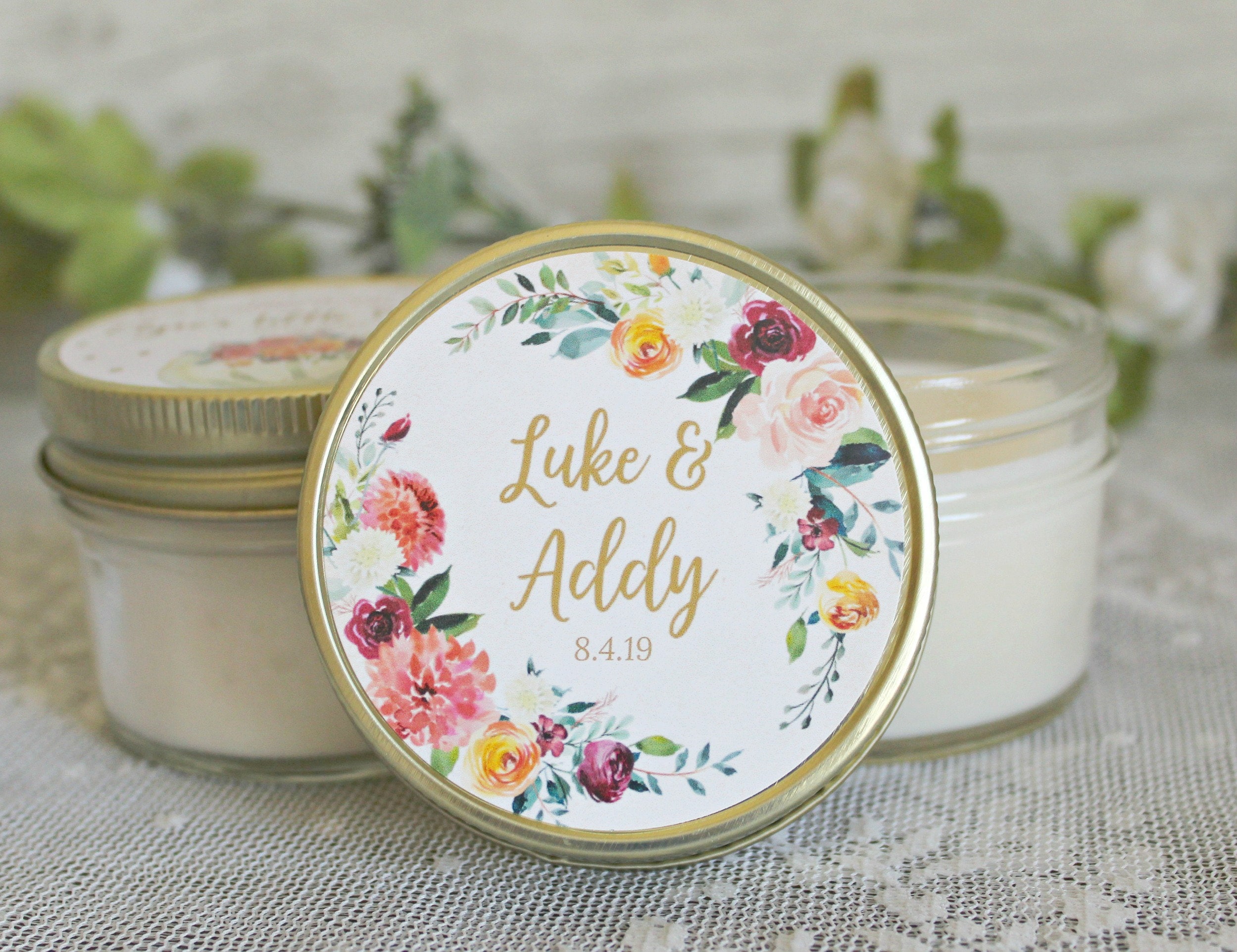 Fall Wedding Favors / Personalized 4 Oz. Candle Favors / Fall | Etsy