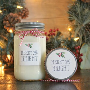 Merry & Bright Candle Gift / Holiday Candle Gift / Christmas Gift ...
