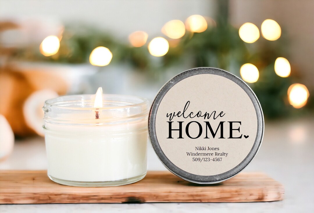 Welcome Home Personalized 4oz Candle Favors / Realtor Gift / Closing ...