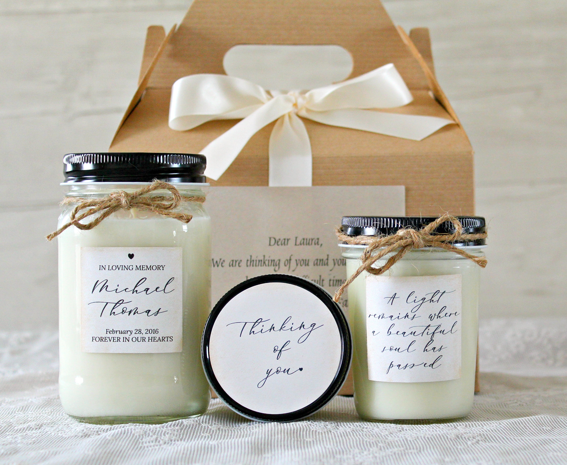 Memorial Candle Gift Set Condolence Gift Sympathy Gift Funeral Gift Loss of Father Loss of Mother Remembrance Gift Bereavement Etsy