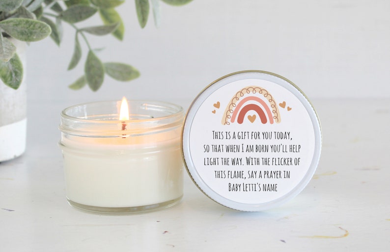 Boho Rainbow Baby Shower Favors / Prayer Candle Favors / Custom Baby ...