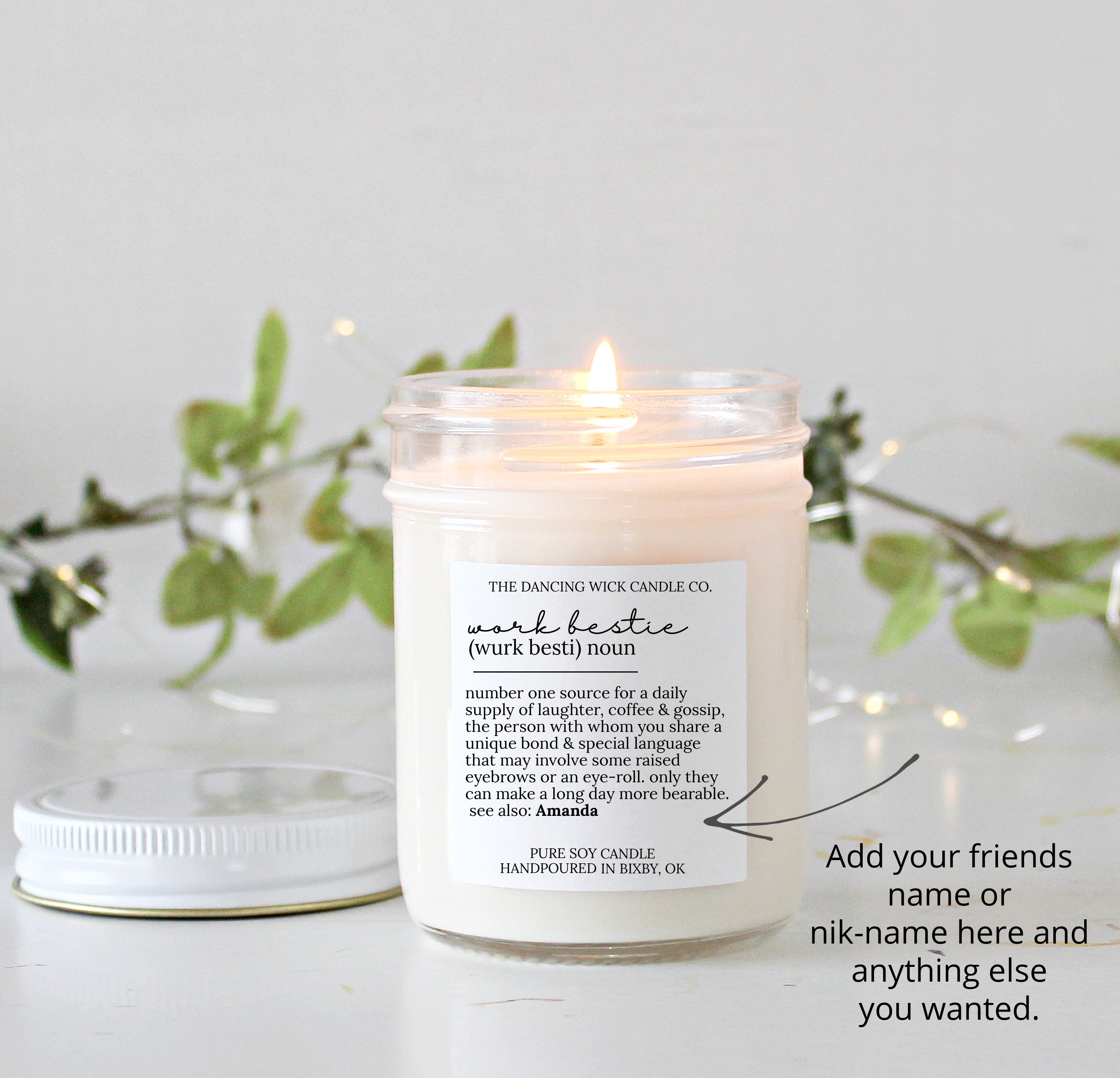 Work Bestie Candle: Personalized Soy Wax Co-worker Gift - Etsy
