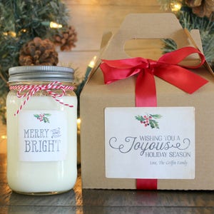Merry & Bright Candle Gift / Holiday Candle Gift / Christmas Gift ...