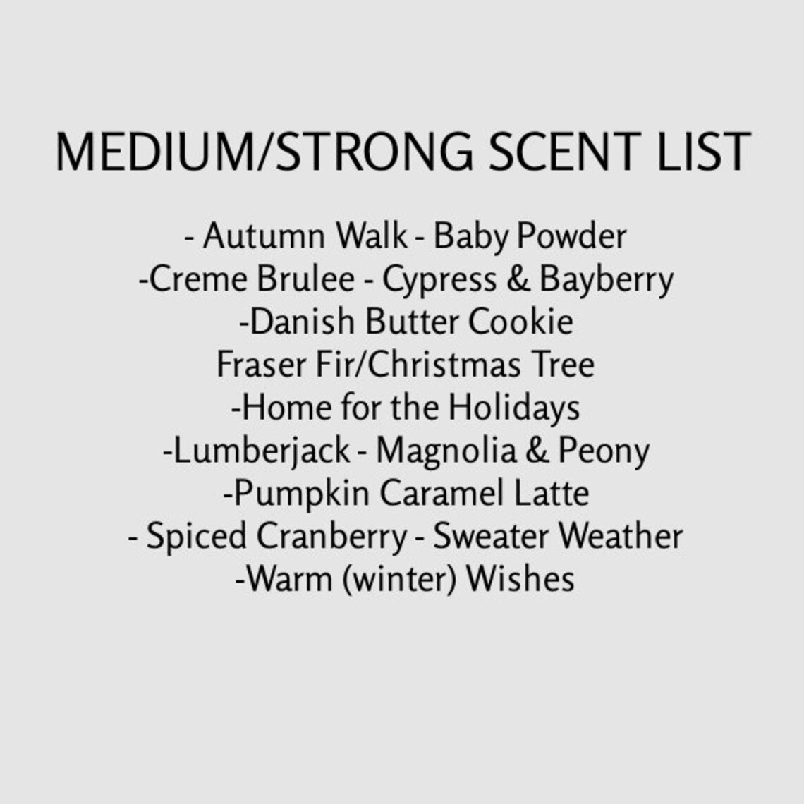 Scent Description List / Not Intended for Purchase / for - Etsy