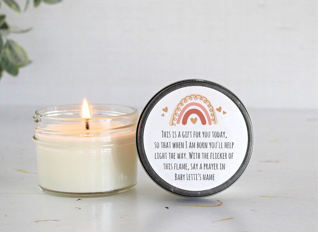 Boho Rainbow Baby Shower Favors / Prayer Candle Favors / Custom Baby ...