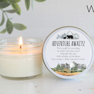 Adventure Baby Shower Favors / Adventure Awaits / Bulk 4 Oz Candle ...