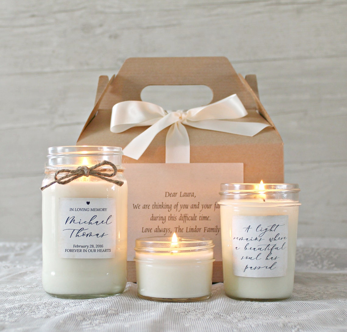 Memorial Candle Gift Set / Condolence Gift / Sympathy Gift / Funeral ...