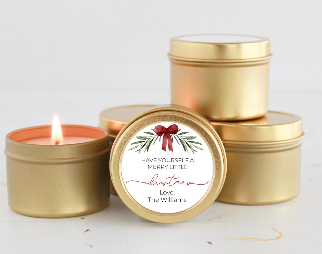 Christmas Candle Tins / Bulk Set of 10 / Have Yourself A Merry Little ...
