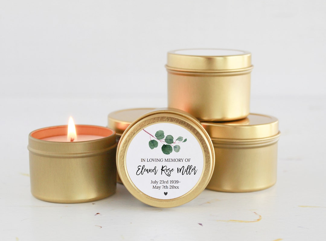 Memorial Service Gift Candles / Funeral Candle Favors / in Memory of ...