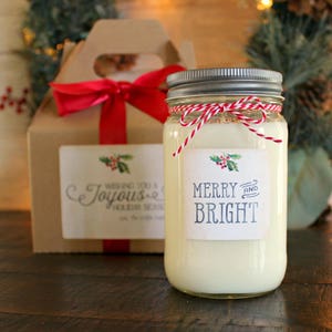 Merry & Bright Candle Gift / Holiday Candle Gift / Christmas Gift ...