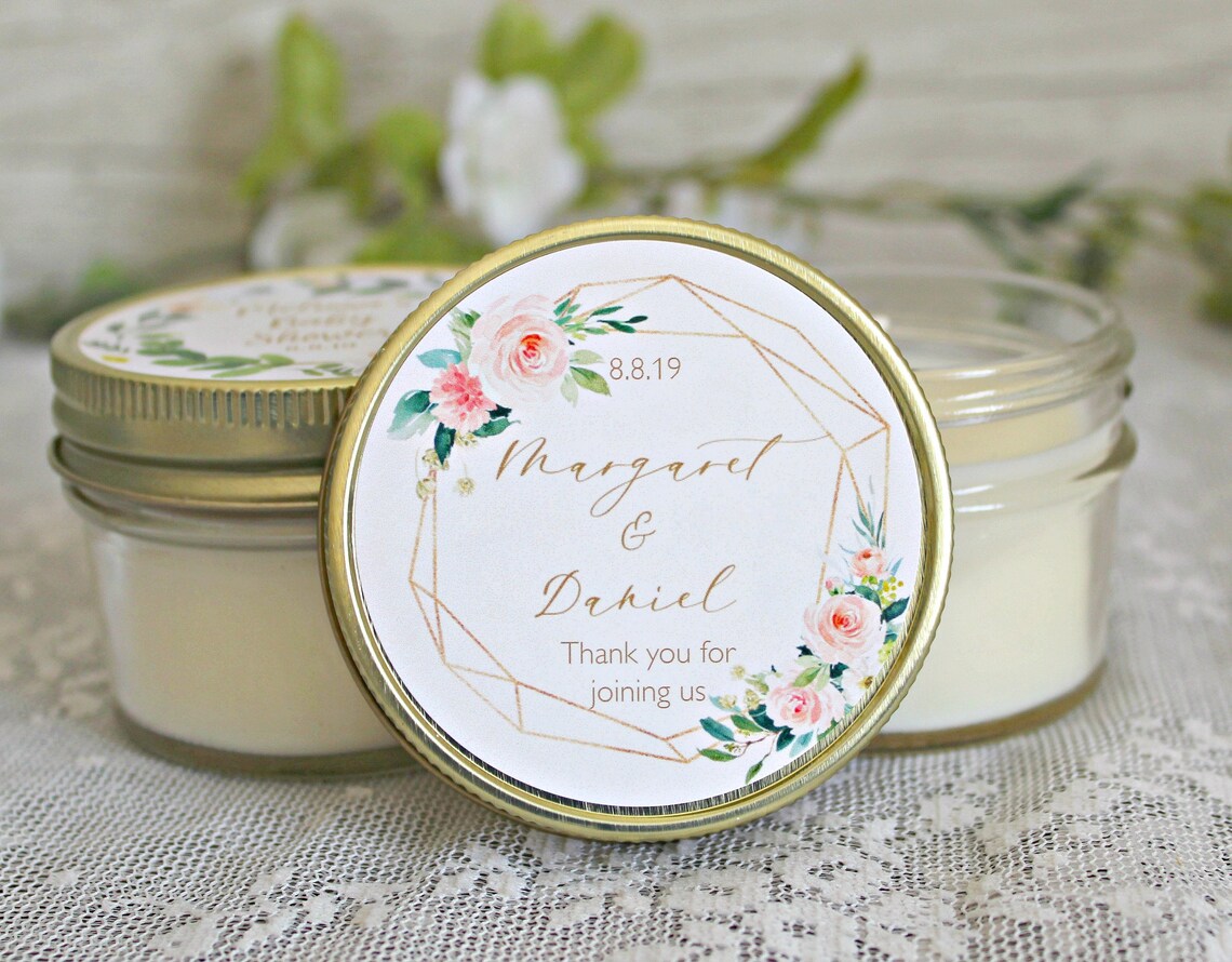 Blush And Gold Bridal Shower Favors Personalized 4 Oz Favors Etsy