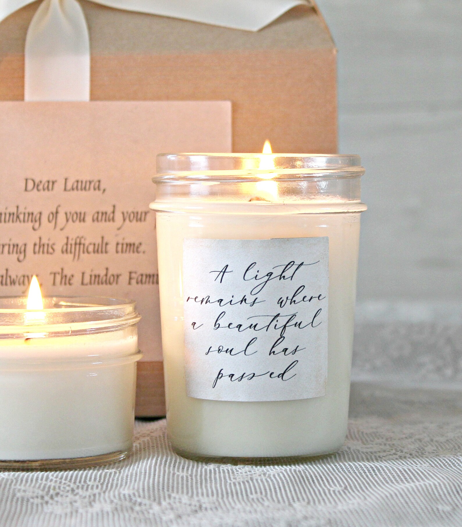 Memorial Candle Gift Set / Condolence Gift / Sympathy Gift / Funeral ...