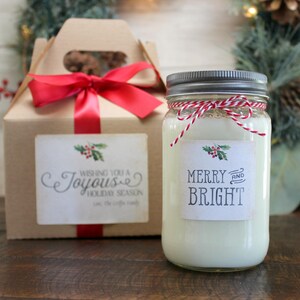 Merry & Bright Candle Gift / Holiday Candle Gift / Christmas Gift ...