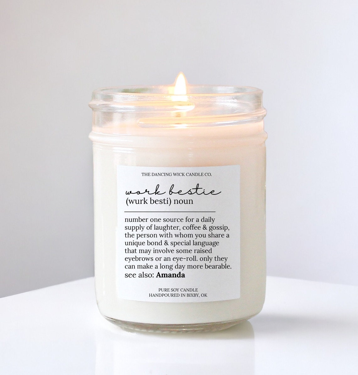 Work Bestie Candle: Personalized Soy Wax Co-worker Gift - Etsy