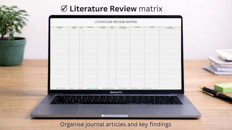 Literature Review Matrix | Excel Template for Dissertations & Research ...