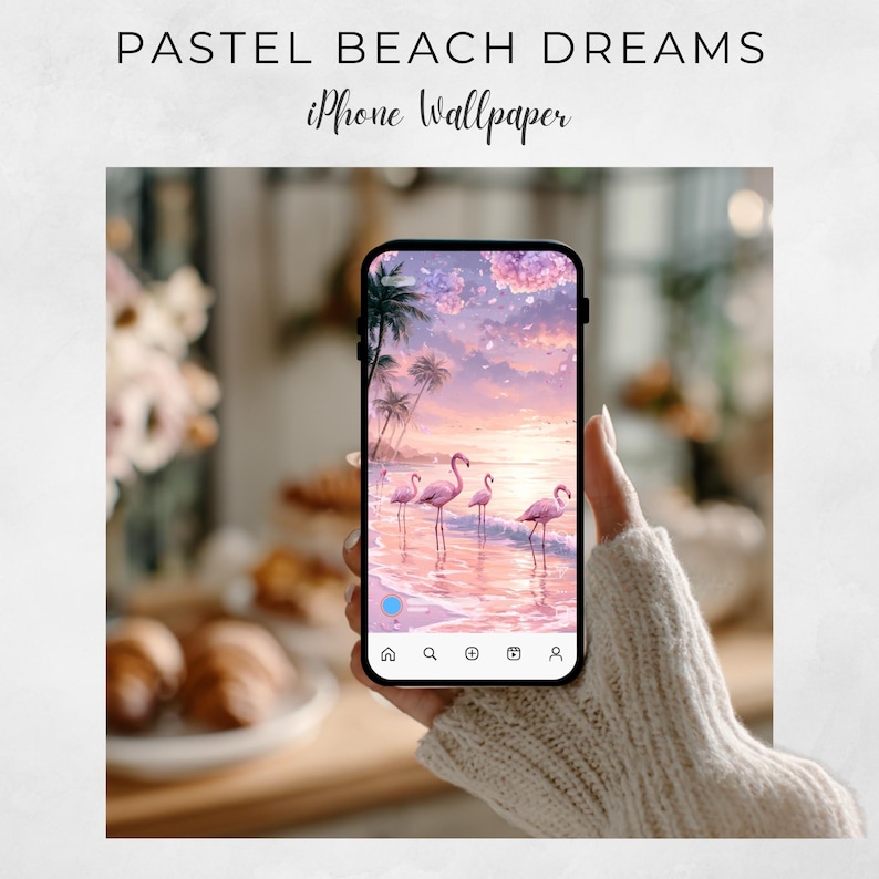 Pastel Beach Dreams Wallpaper Bundle, 48 iPhone Wallpapers, Coastal ...