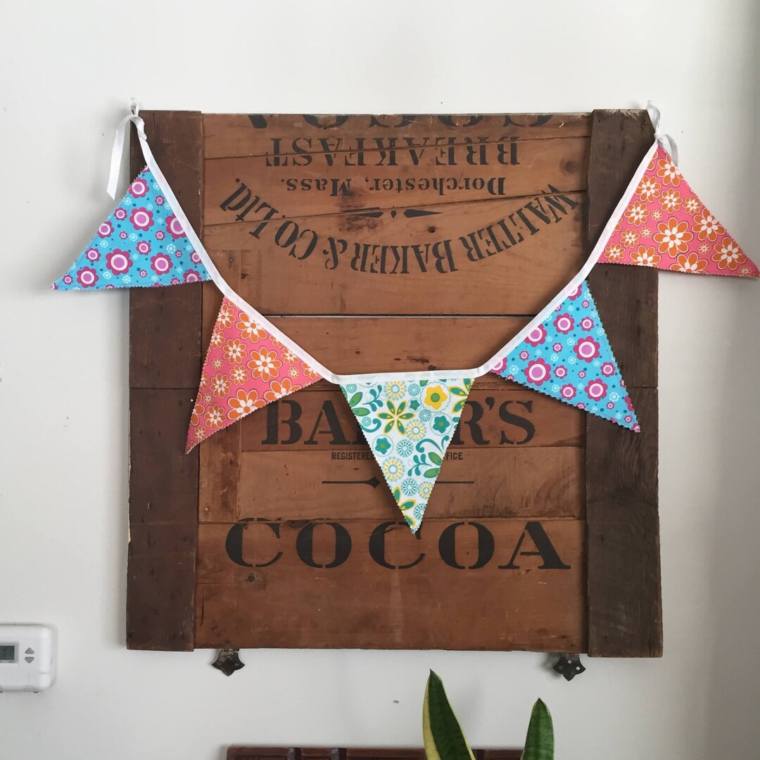 Fabric Flag Bunting Garland Colorful Banner Fun Floral Love Flowery ...