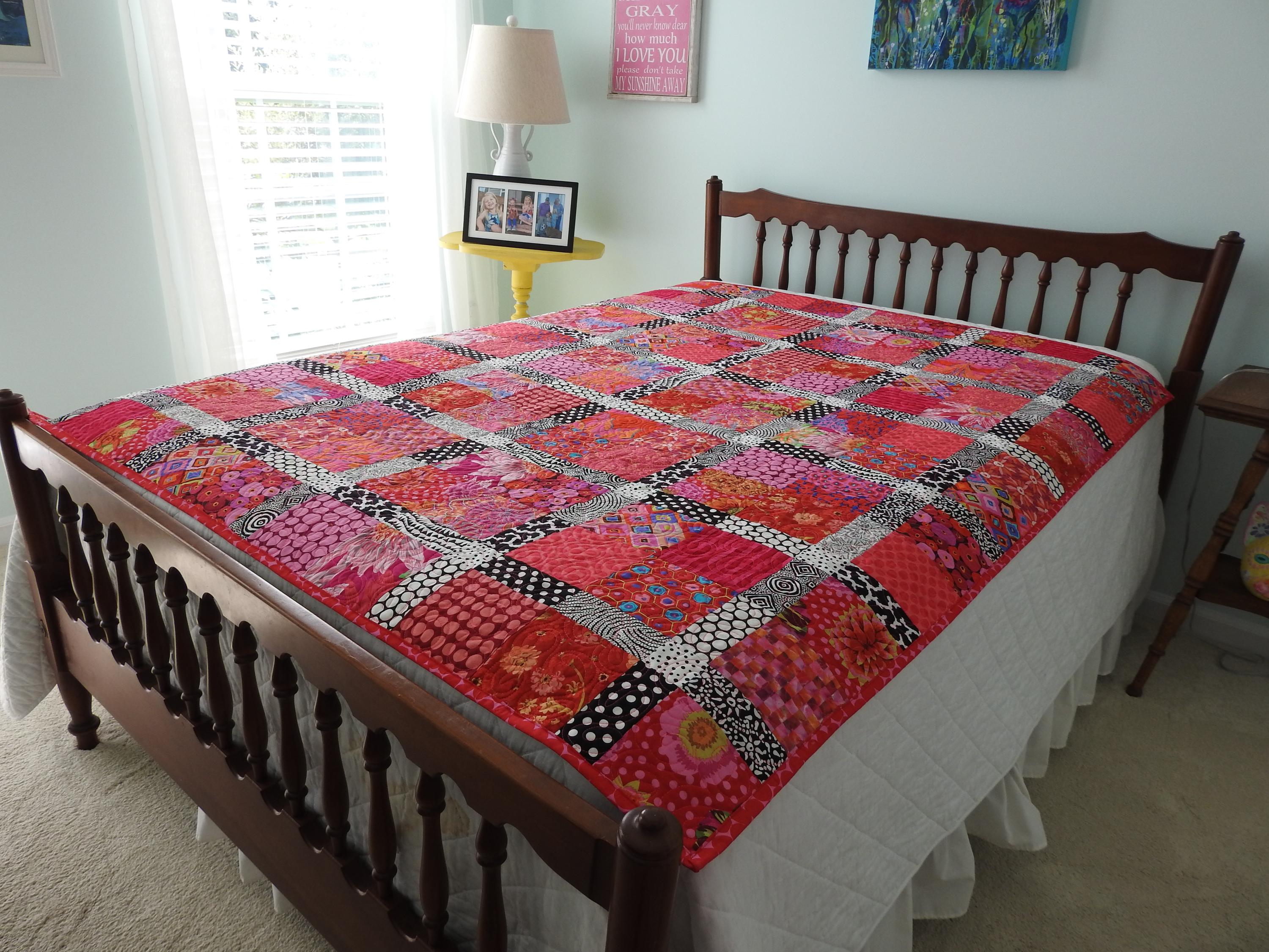 Red Plaid Quilt With Kaffe Prints - Etsy