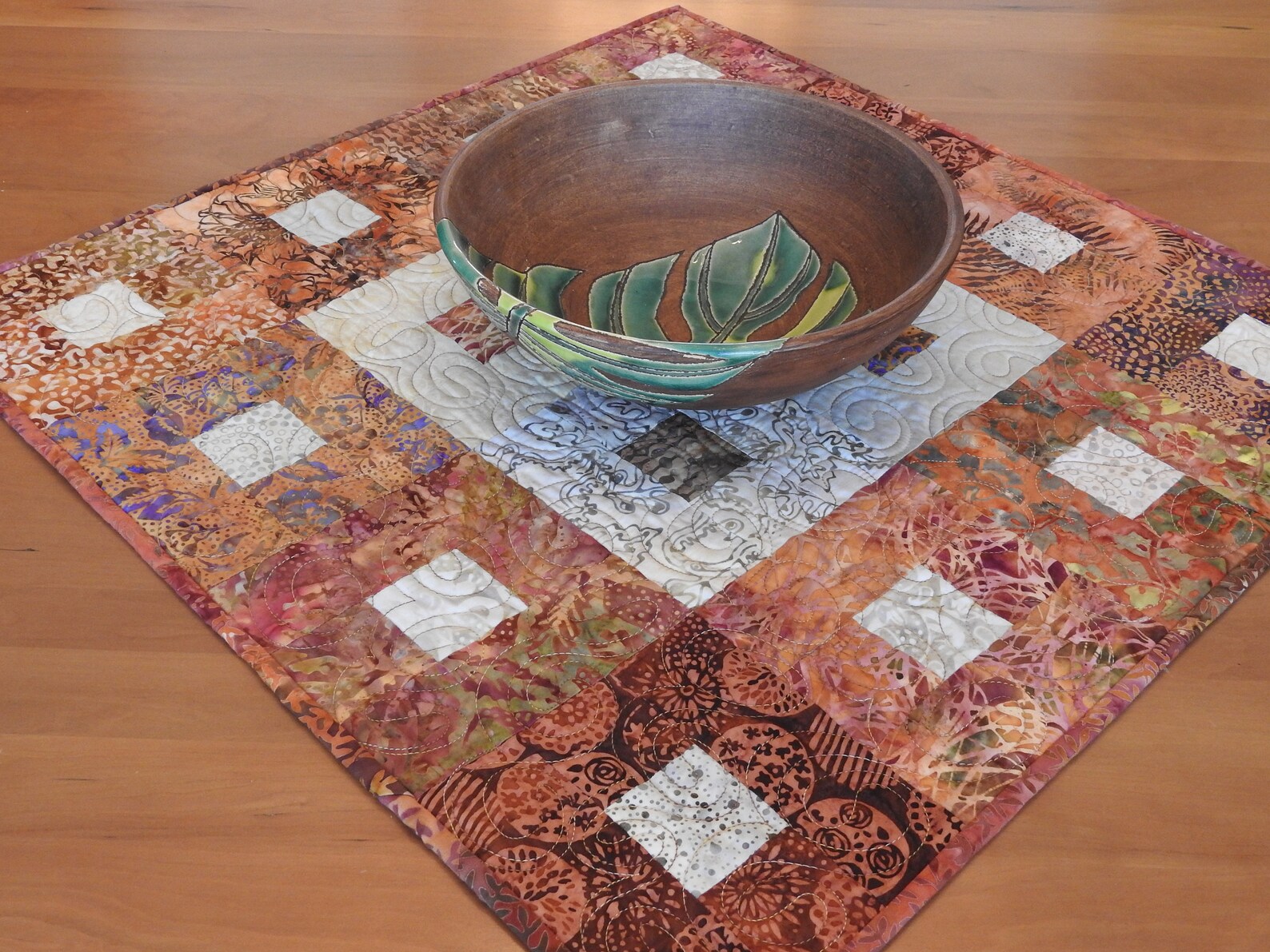 Contemporary Batik Table Topper/Wall Quilt | Etsy