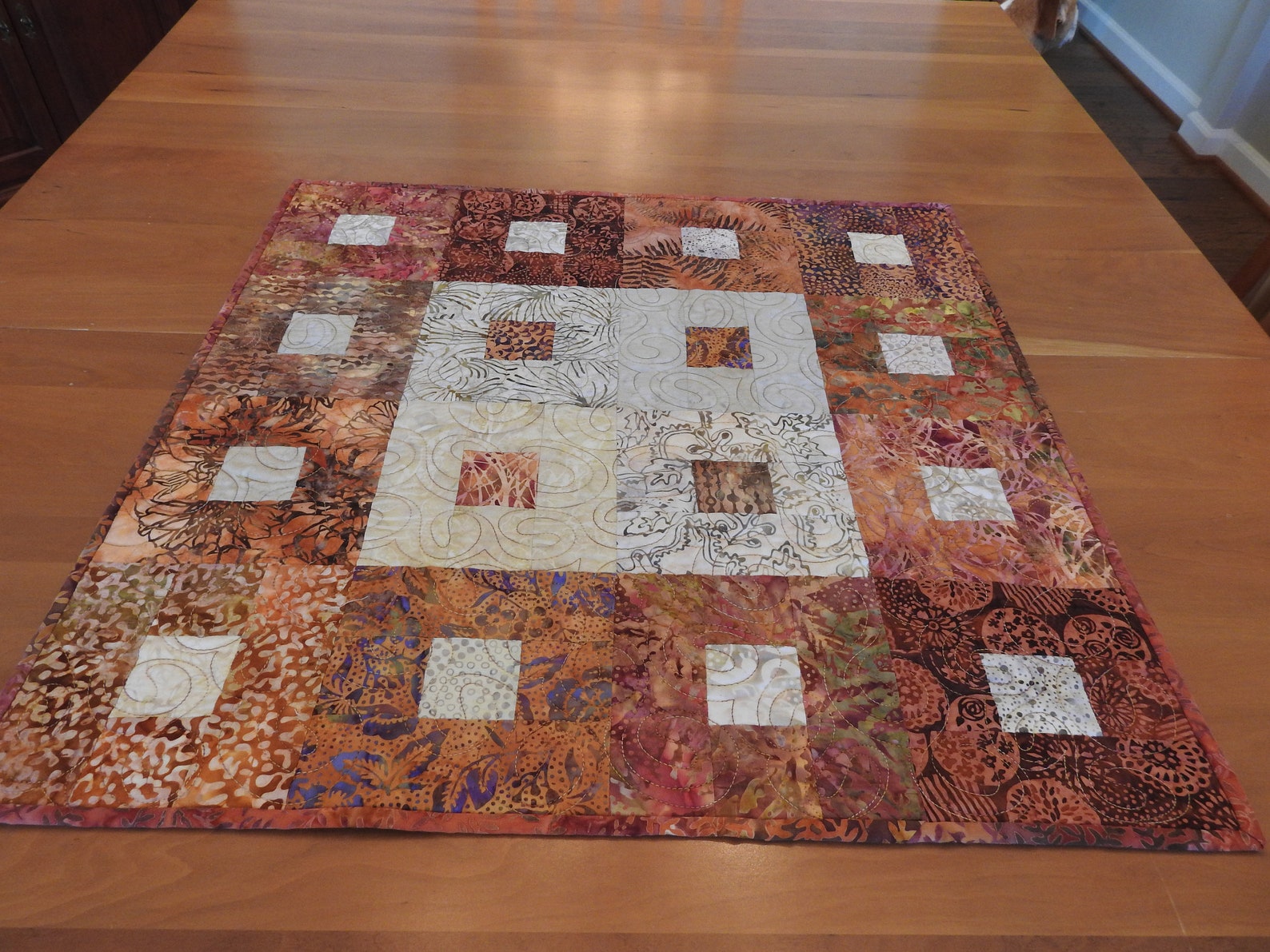 Contemporary Batik Table Topper/Wall Quilt | Etsy