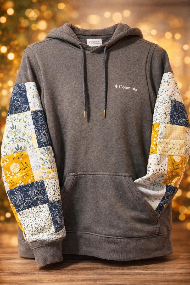 Handmade Patchwork Sleeve Hoodie: Cozy Quilted Patterned Design - Etsy