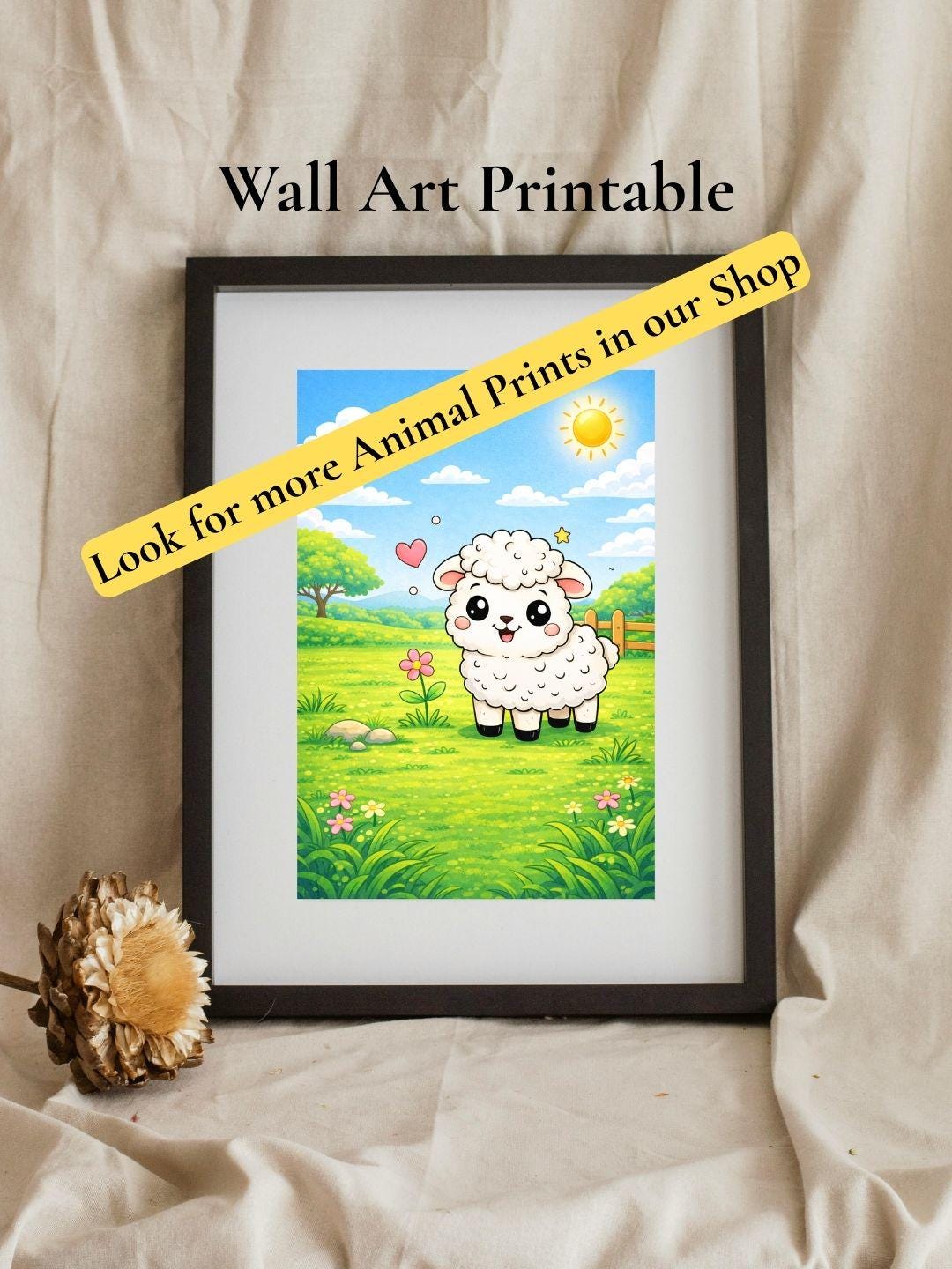 Animal Wall Art Poster, Home Art Decor, Print Digital Download Sheep - Etsy