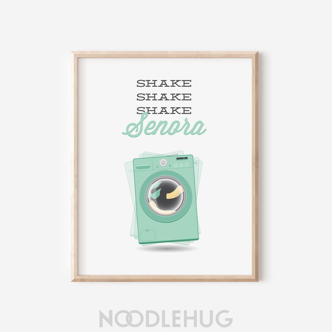 Mint Laundry Room Art Print / Shaking Dryer Washing Machine / Funny ...