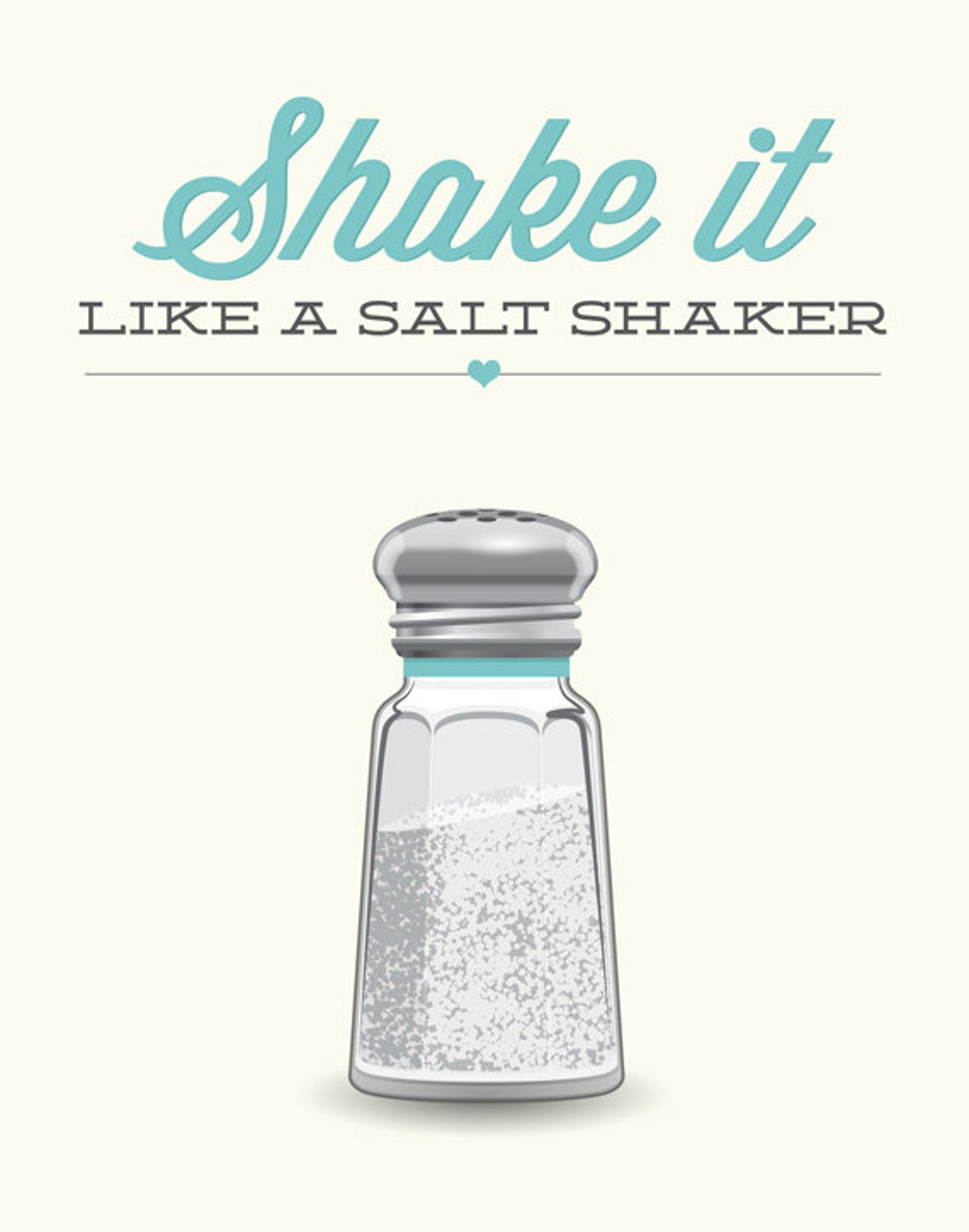 Kitchen Salt Print Salt Shaker Poster Art Decor Cooking - Etsy