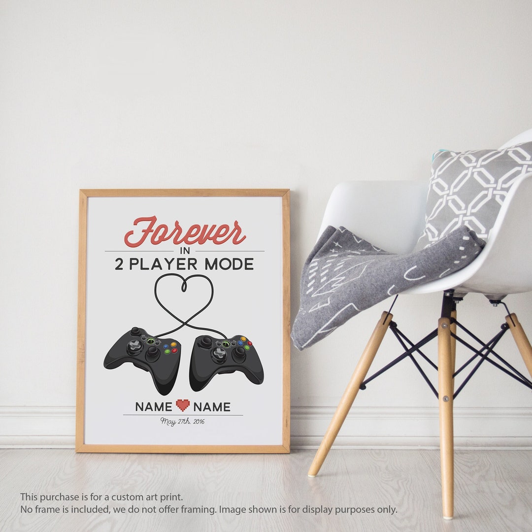 Gamer Print Wedding Gift / Custom Name Date Personalized Video Game ...