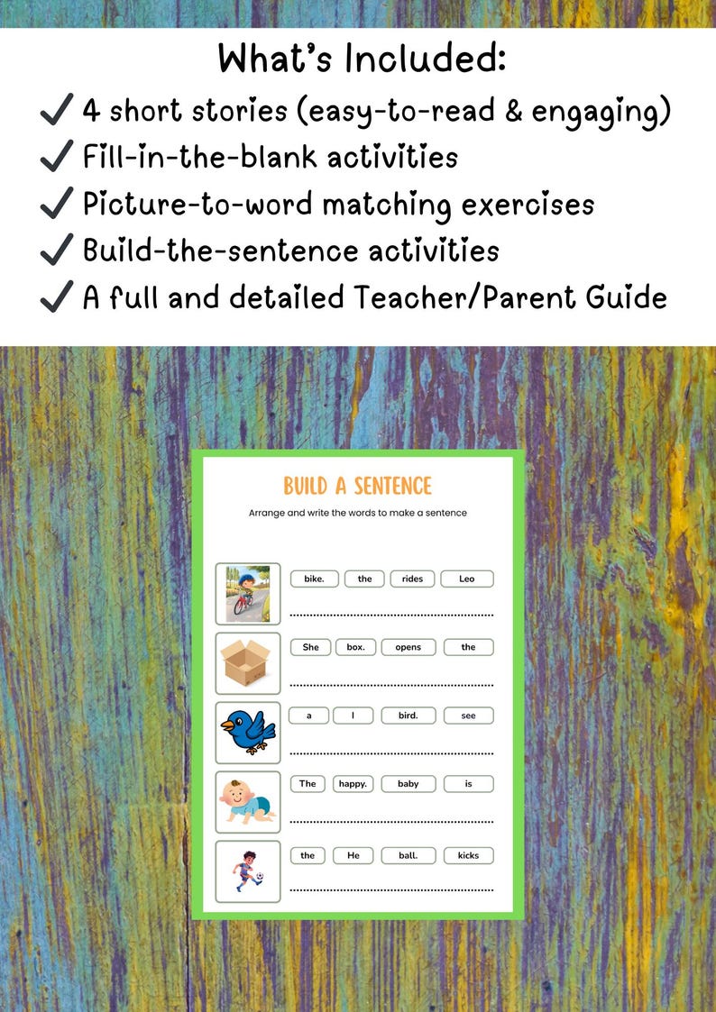 Grade 1-2 Reading Worksheets, Illustrated Short Stories, Sentence ...