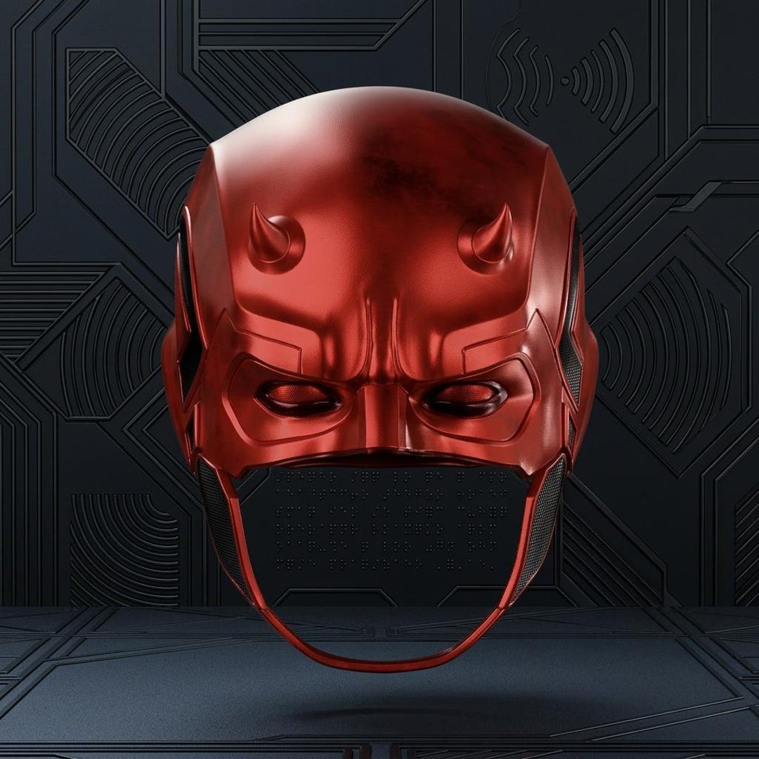 Daredevil Inspired Helmet STL | Modern Red Vigilante Inspired Mask 3D ...