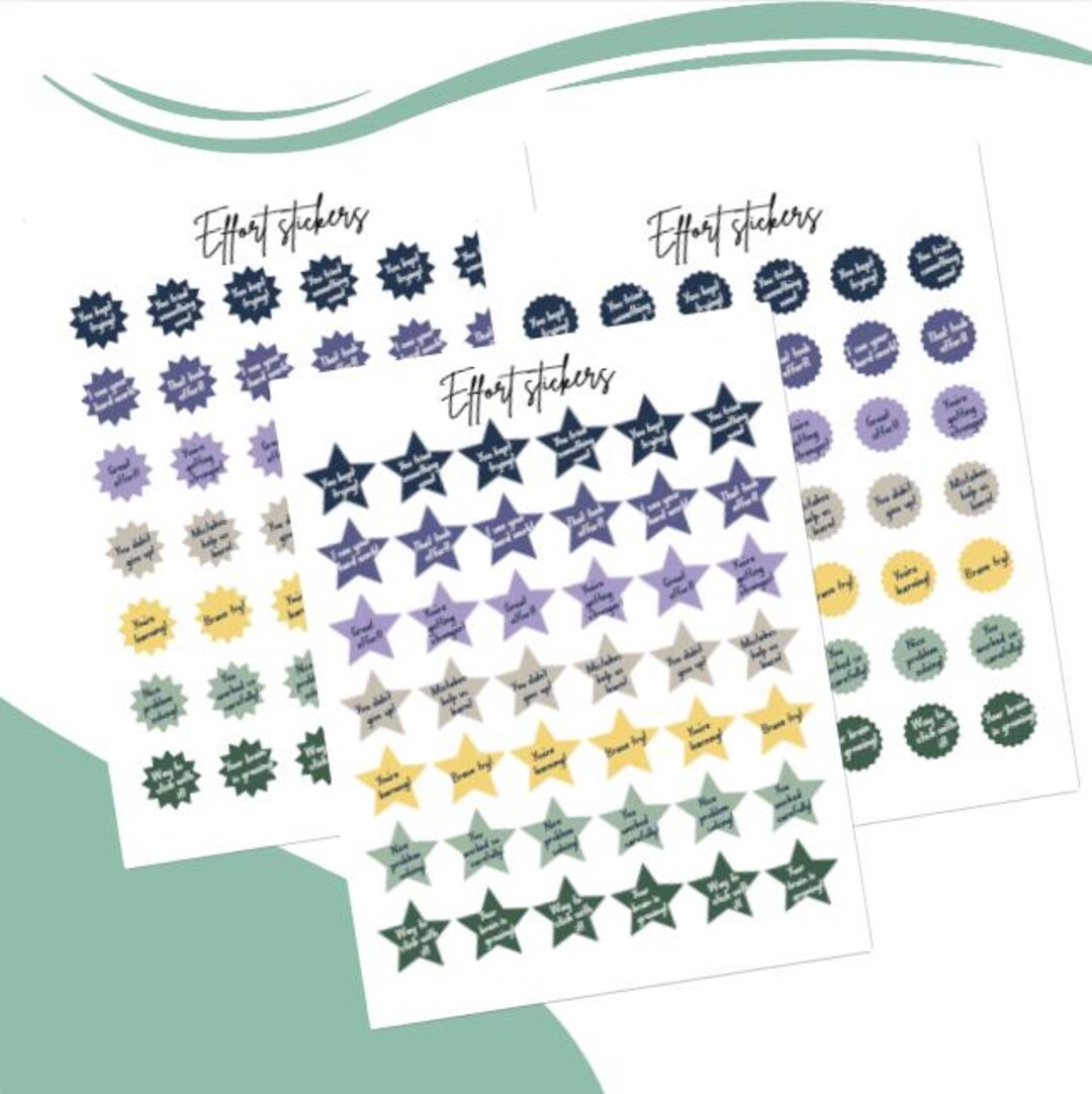 Growth Mindset Reward Stickers Printable | Effort Praise Stickers for ...