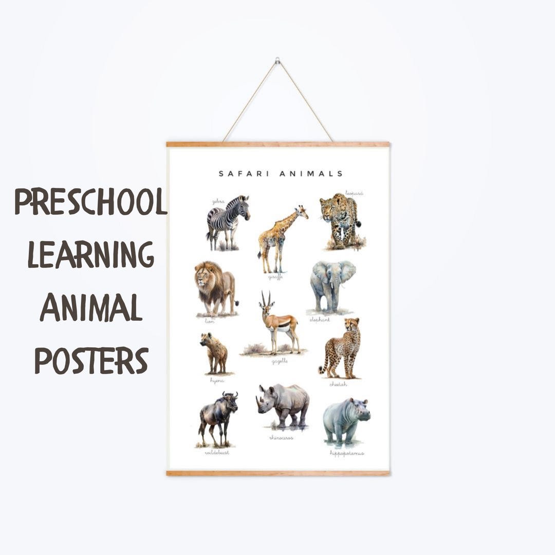Animal Learning Posters for Kids | Preschool Printable Safari, Farm ...