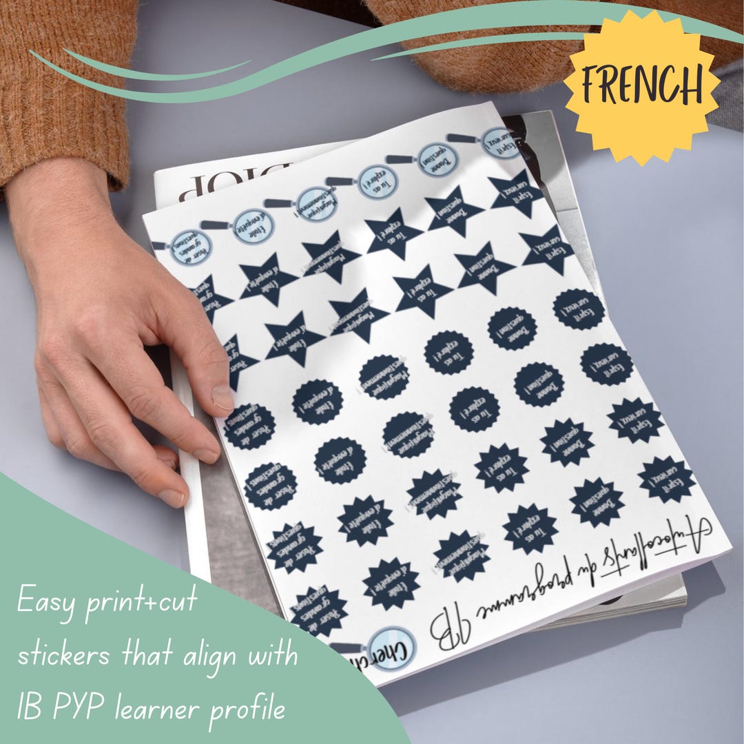 French IB Learner Profile Stickers | PYP Inquiry Classroom Rewards (PDF ...