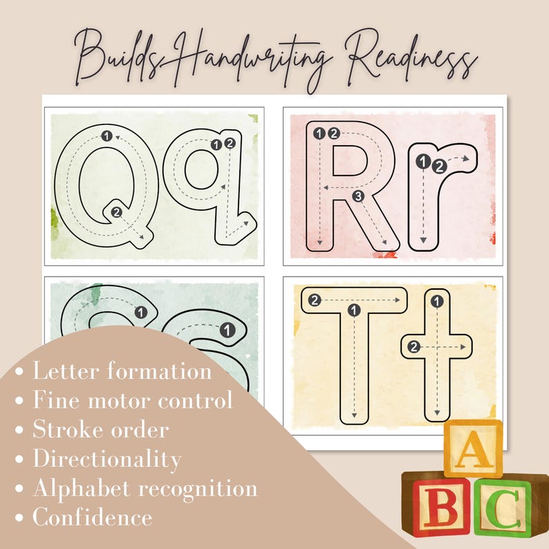 Montessori Alphabet Tracing Cards | Hands-on Letter Formation Mats for ...