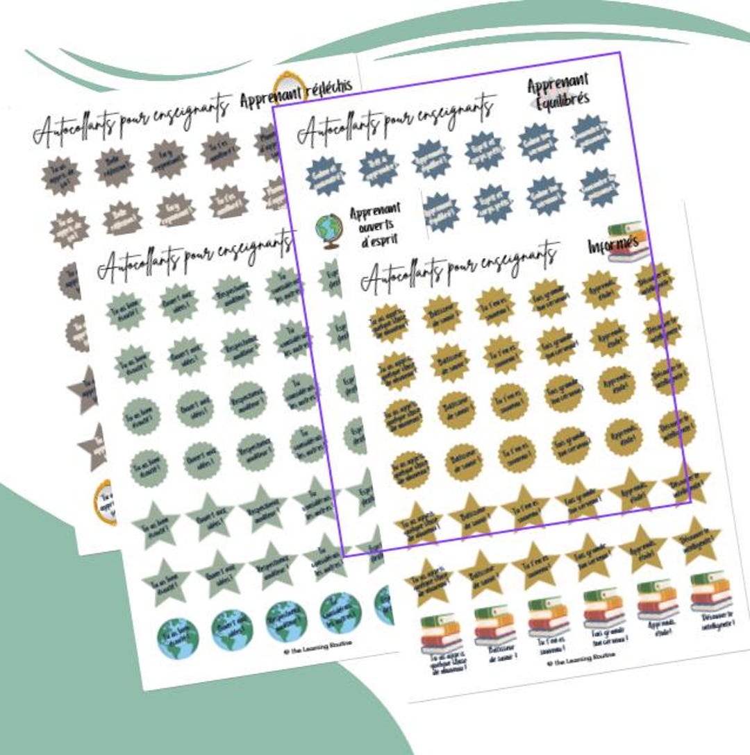 French Reward Stickers Printable | Growth Mindset Classroom Motivation ...
