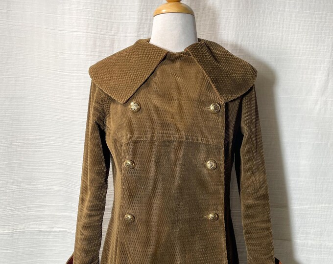 Vintage 60s Corduroy Mod Jacket/coat W/large Collar S - Etsy
