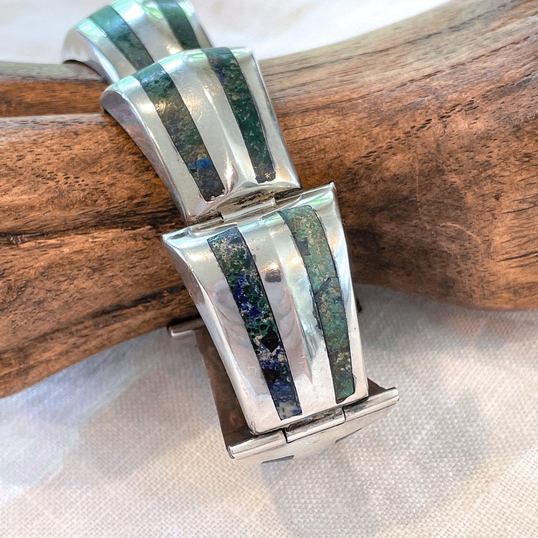 Vintage Enrique Ledesma Bracelet, Azurmalachite Sterling Modernist Mid ...